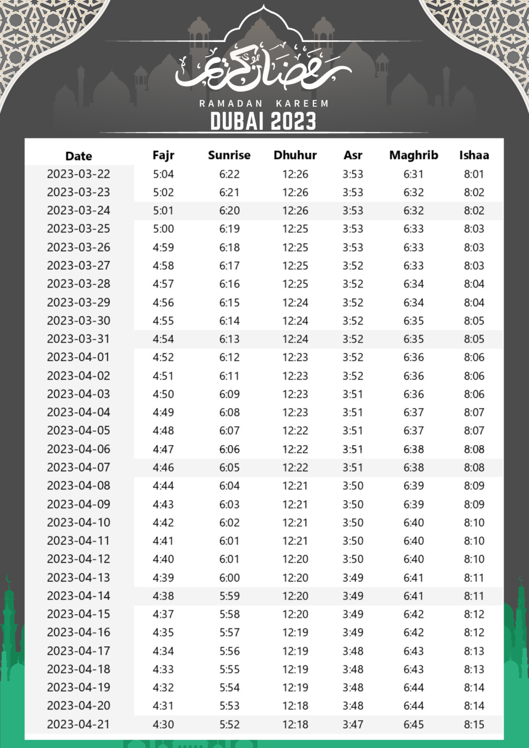 Ramadan Timetable 2025 Uae Leaves Ramadan Timetable 2025 Uae Leaves